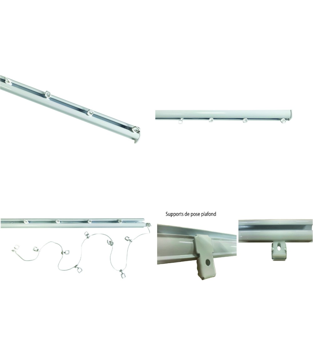 WAVE - Tringle rail pour rideau effet vague ouverture à Gauche L.2m