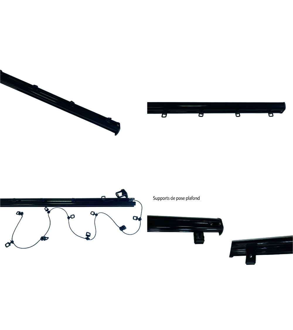 WAVE - Tringle rail pour rideau effet vague ouverture à Droit L.2 m