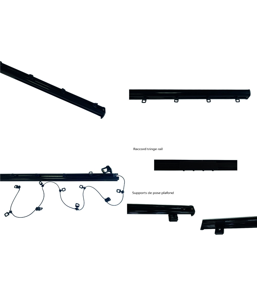 Tringle rail pour rideau effet vague ouverture centrale L.5 m